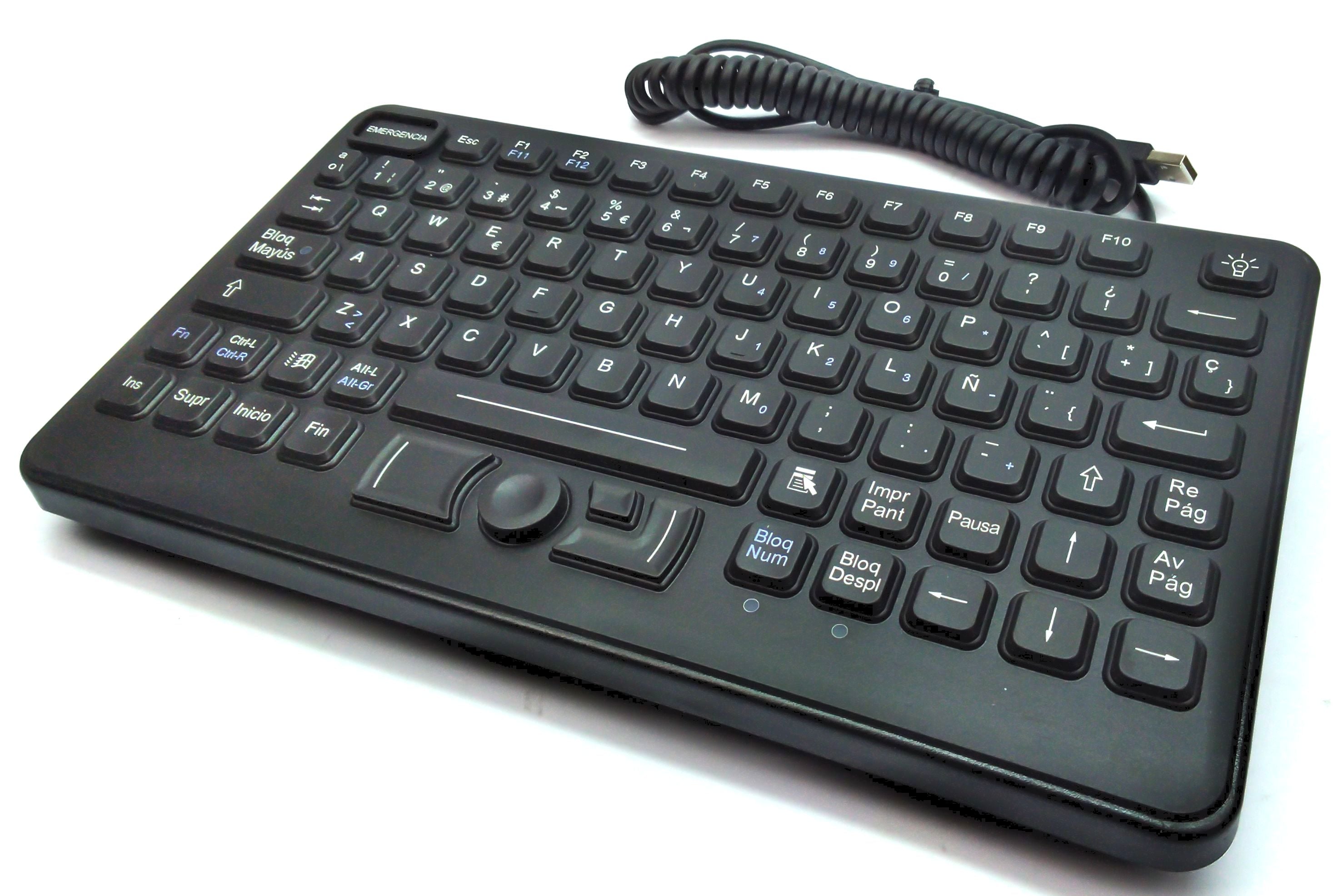 iKey Industrial Backlit Rugged QWERTY Spanish USB Keyboard SL-86-911-F ...